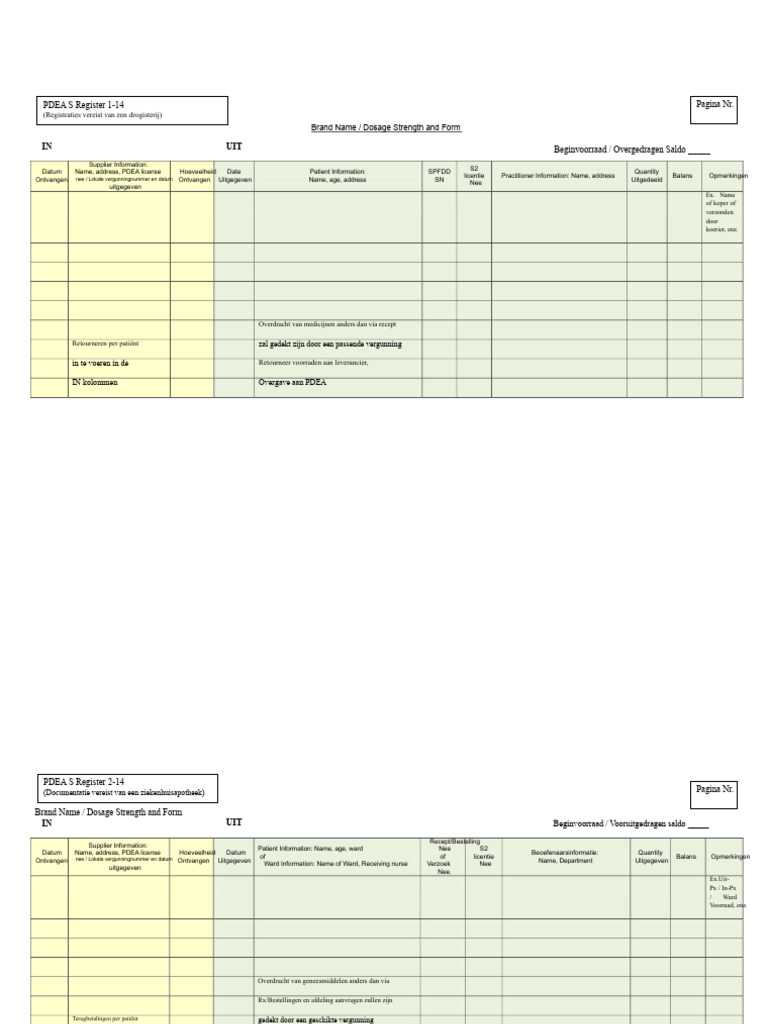 PDEA S Register 2-14 Form | PDF