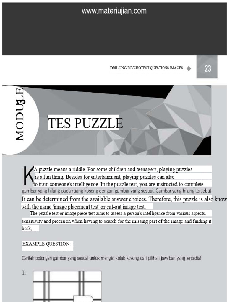 Example puzzle test question | PDF