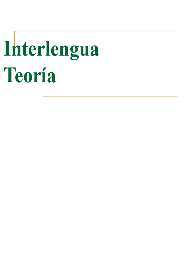 Teoría de la Interlengua en SLA | PDF | Cognición | Comunicación humana
