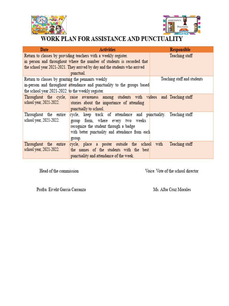 School Attendance and Punctuality Plan | PDF