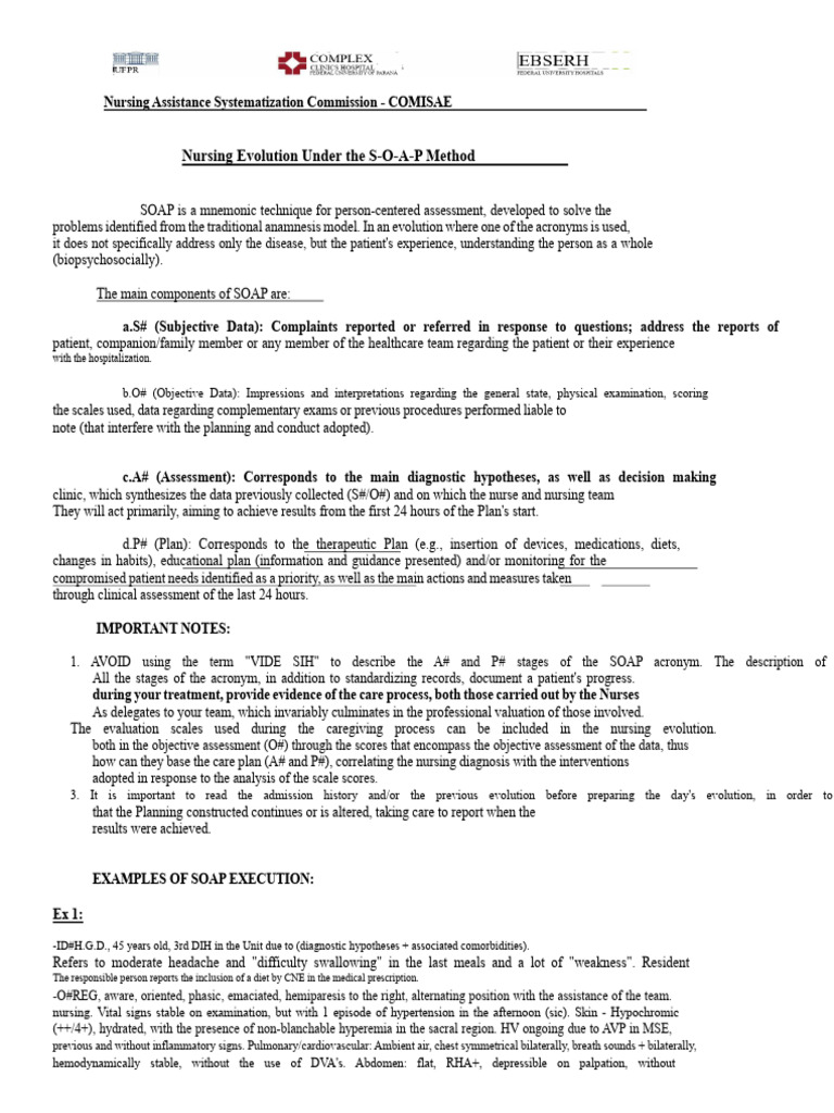 Nursing SOAP Method for Patient Care | PDF | Patient | Nursing