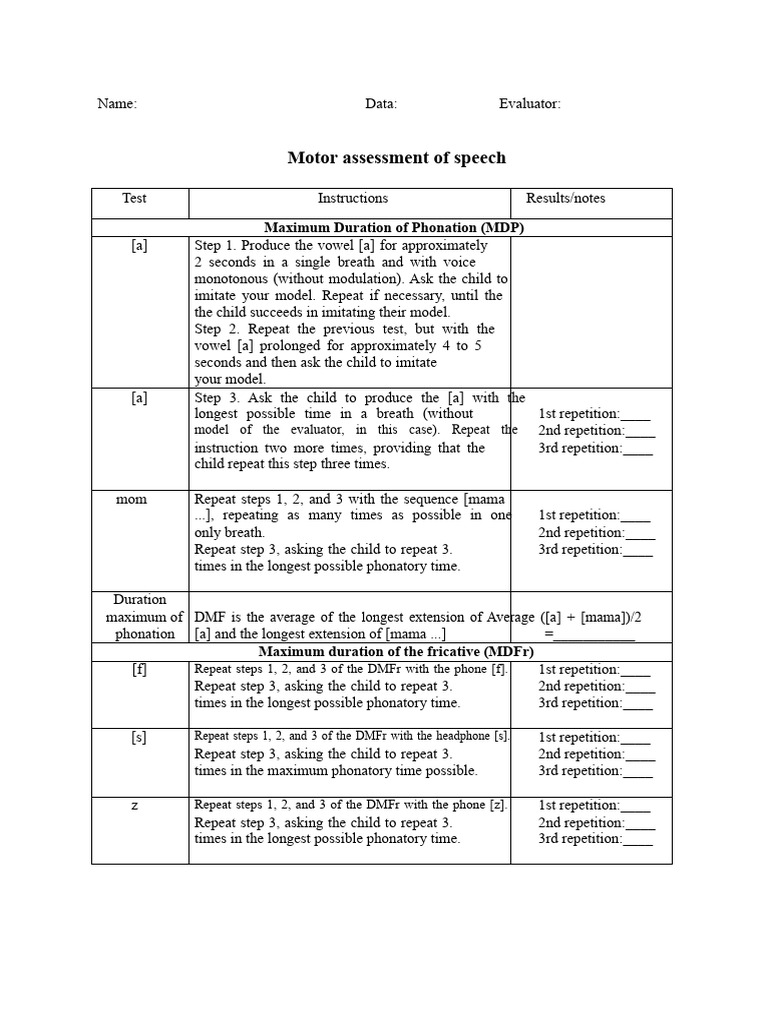 Speech Apraxia Assessment | PDF | Stress (Linguistics) | Speech