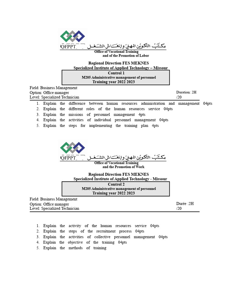 CONTROL AND EFM HRM 2022 v1 | PDF | Human Resource Management | Salary