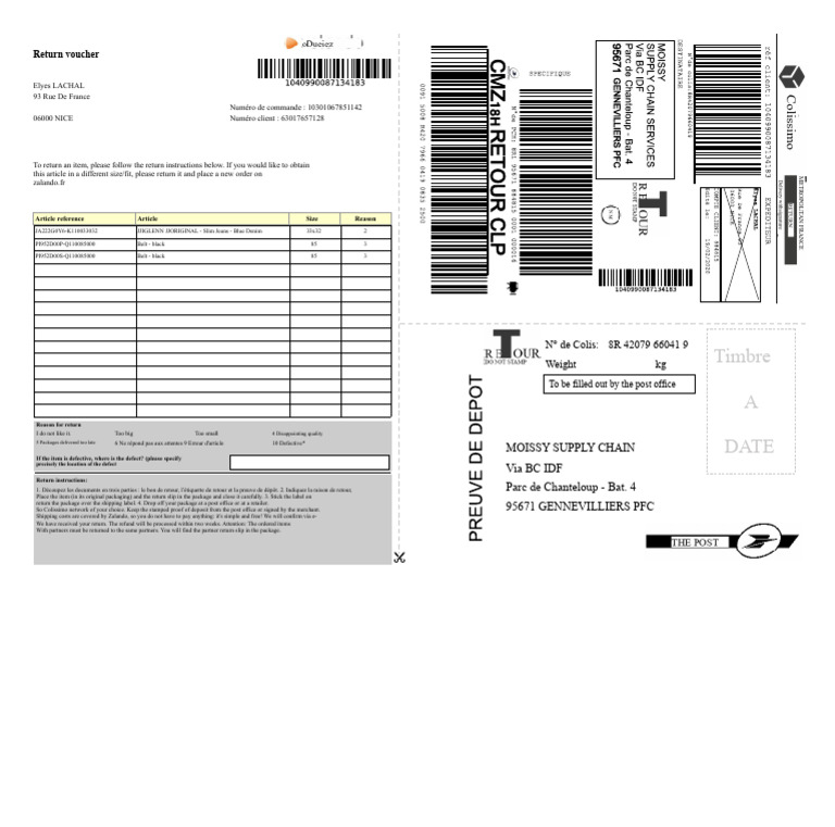 Zalando Return Voucher Instructions | PDF