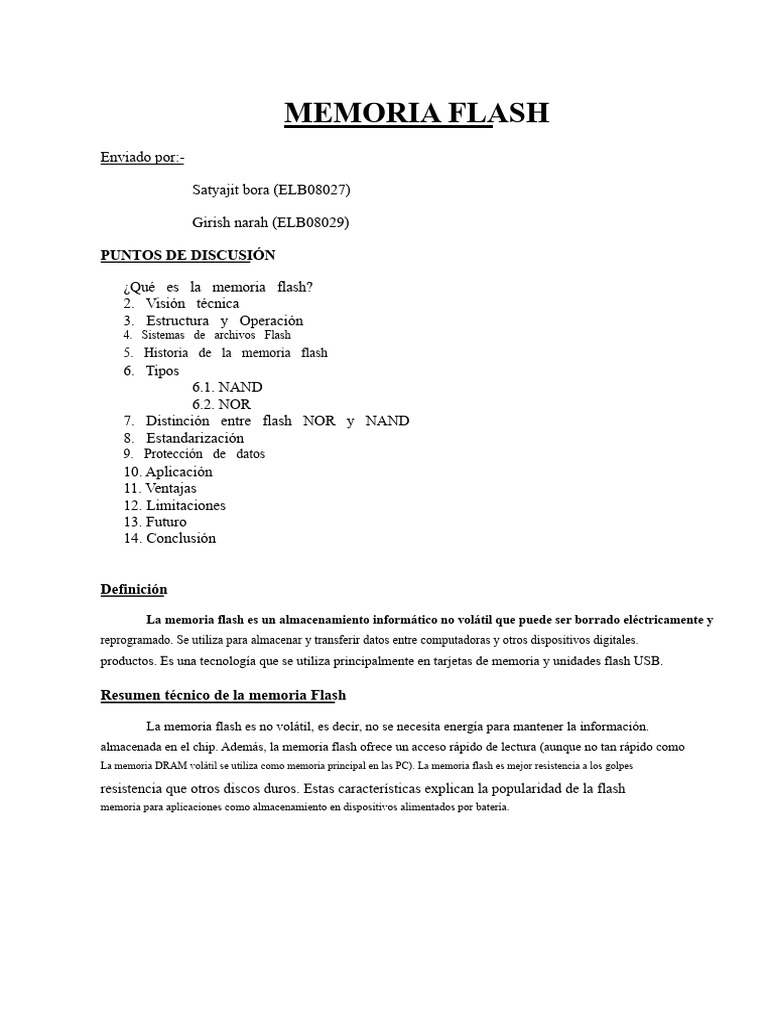 Guía Completa sobre Memoria Flash | PDF | Memoria flash ...