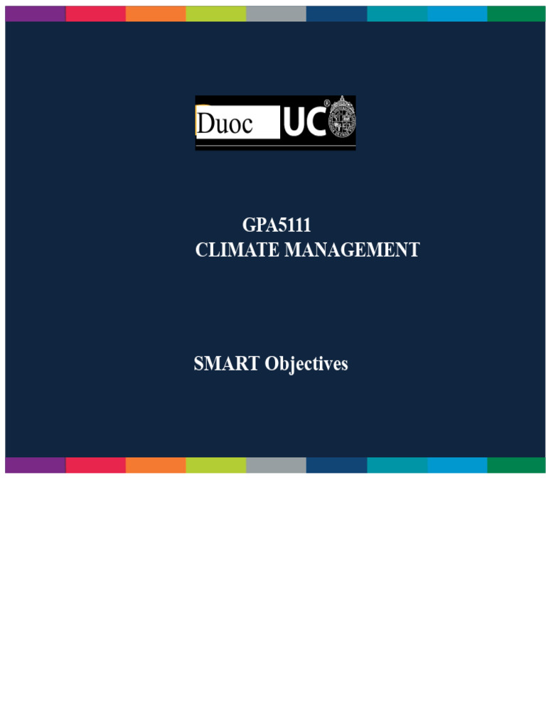 SMART Objectives for Climate Management | PDF | Goal | Well Being
