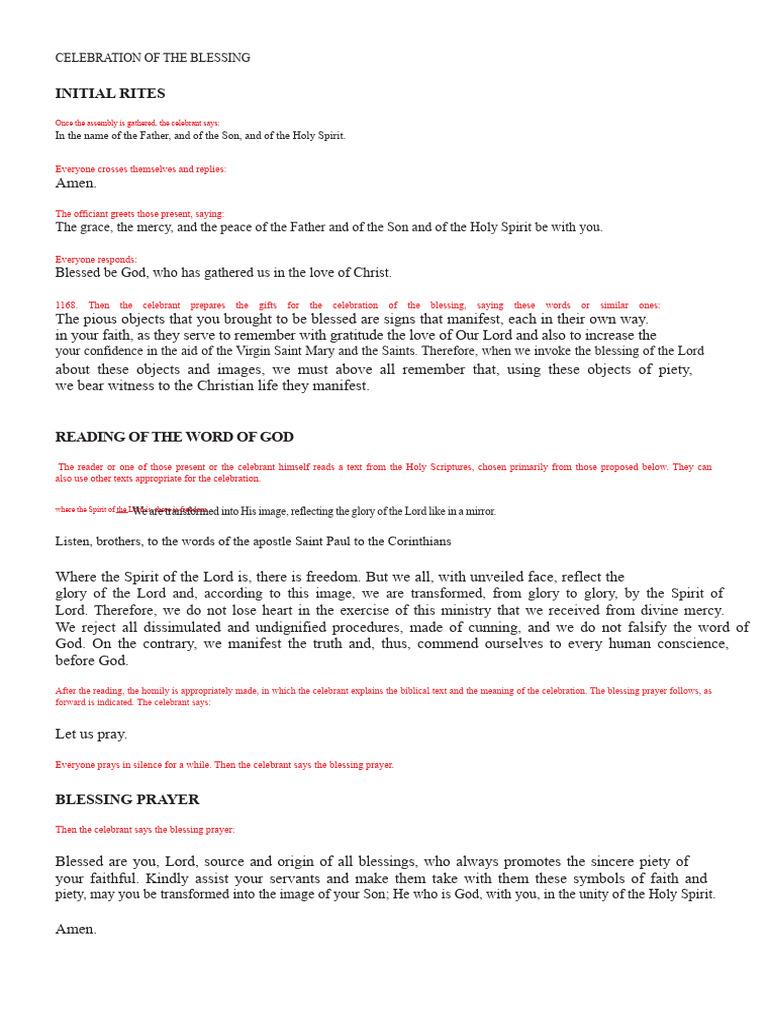 Blessing of pious objects | PDF | Prayer | Blessing