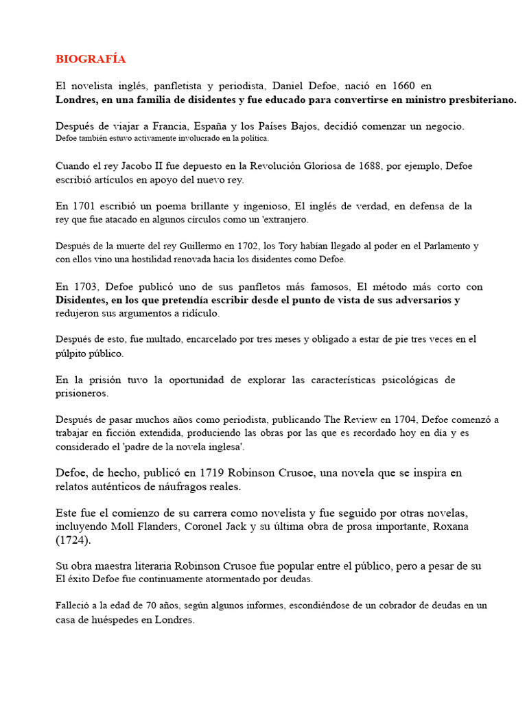 Daniel Defoe - Robinson Crusoe | PDF | Daniel Defoe | Robinson Crusoe