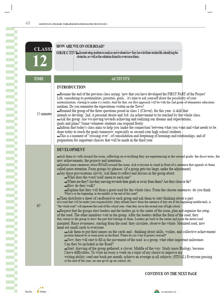 2nd Grade Lesson Plan: Student Goals Roadmap | PDF | Lesson Plan ...