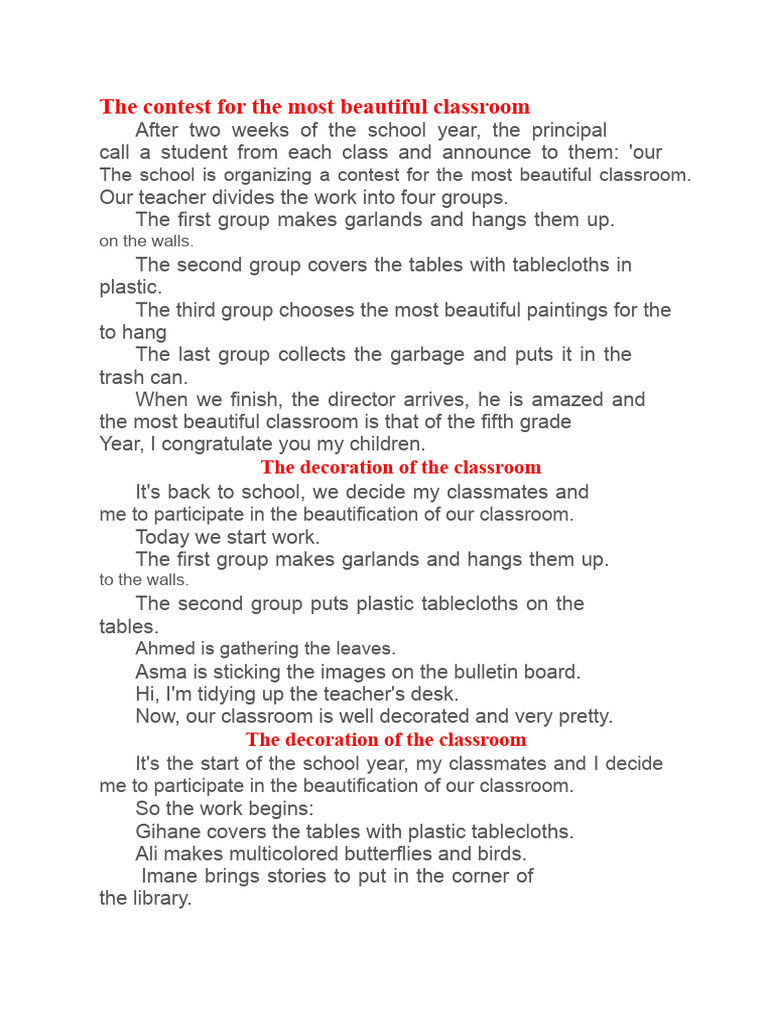 Most Beautiful Classroom Contest Guide | PDF | Classroom