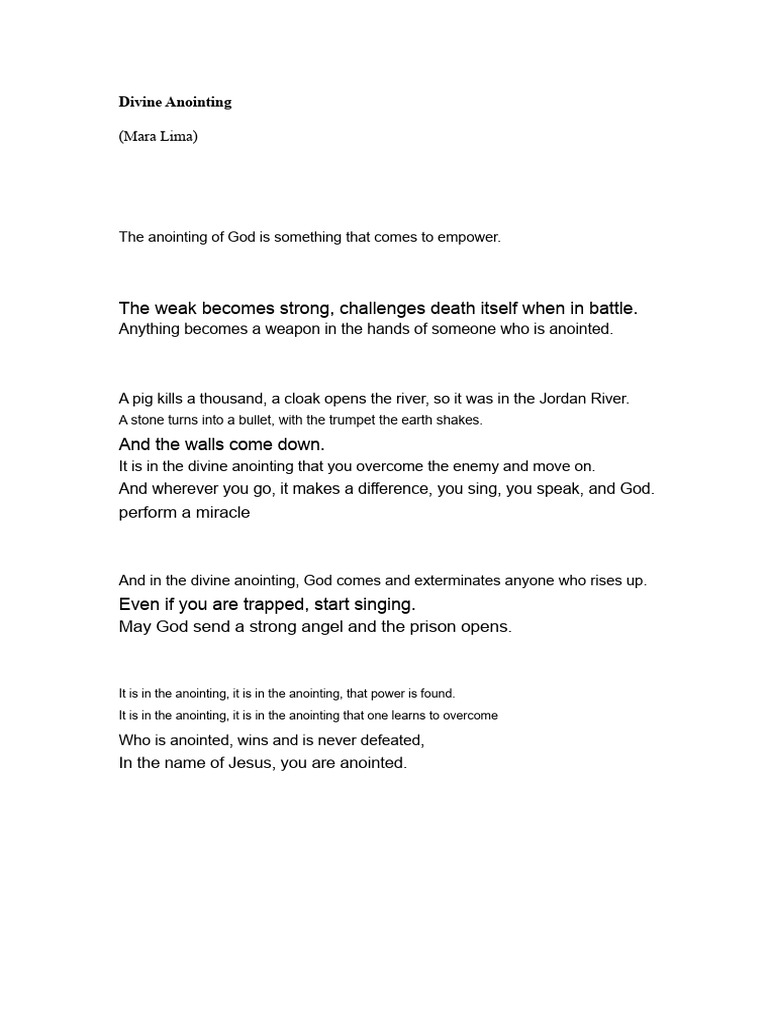 Divine Anointing - Mara Lima | PDF