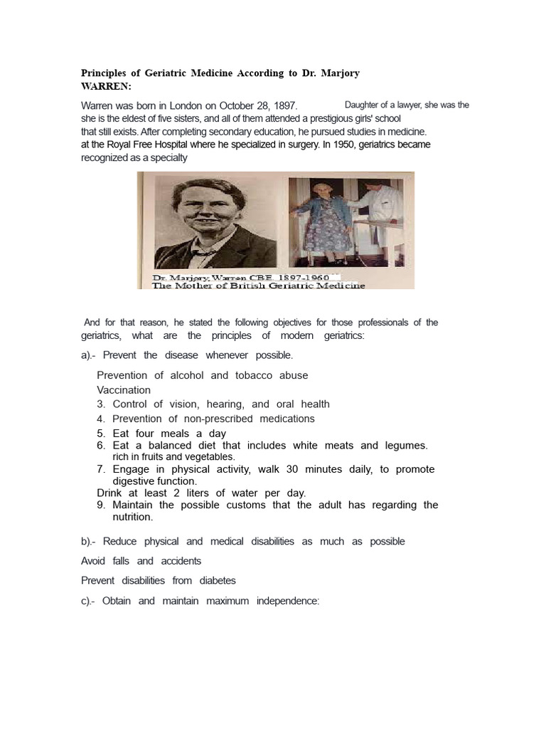 Geriatric Medicine Principles by Dr. Warren | PDF