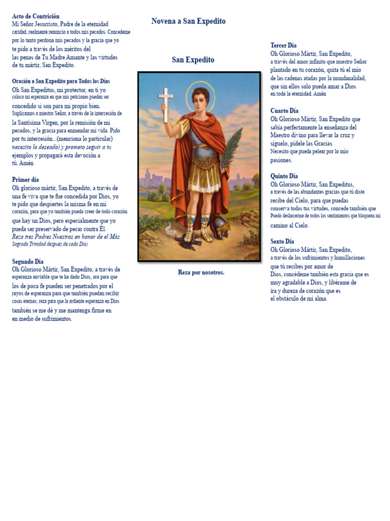 Novena A San Expedito PDF | PDF | Intercesión | María, madre de Jesús