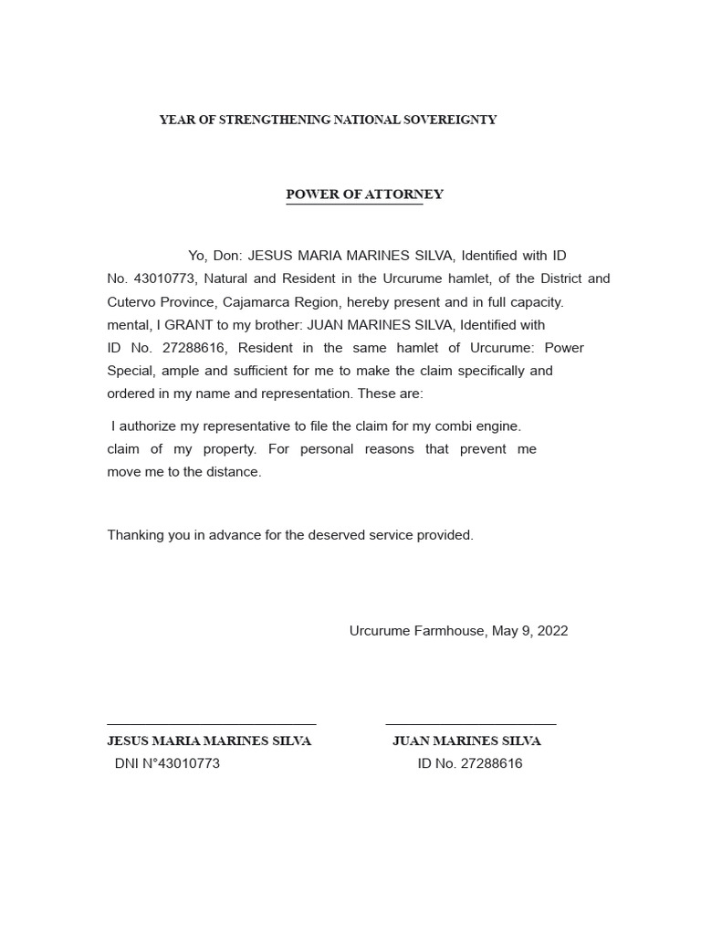 Power of Attorney Documents Overview | PDF | Identity Document | Power ...