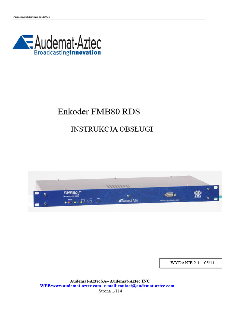 Fmb80 Rds Encoder Man W Wersji 2.1 | PDF