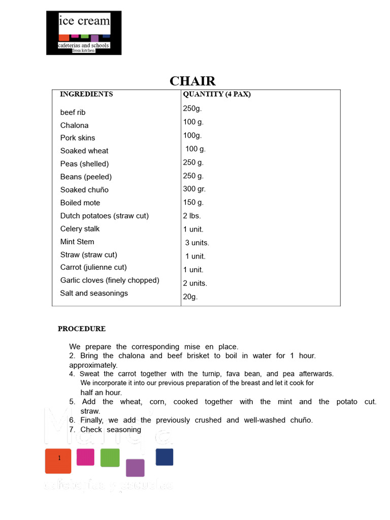 CHAIRO RECIPE | PDF