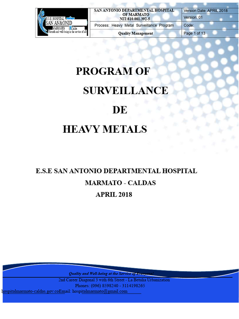 HEAVY METALS MONITORING PROGRAM CURRENT.pdf | PDF | Mercury (Element ...