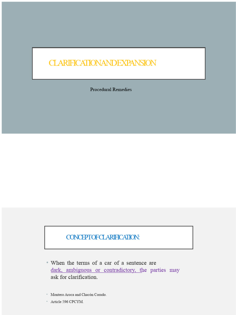 CLARIFICATION AND EXPANSION | PDF