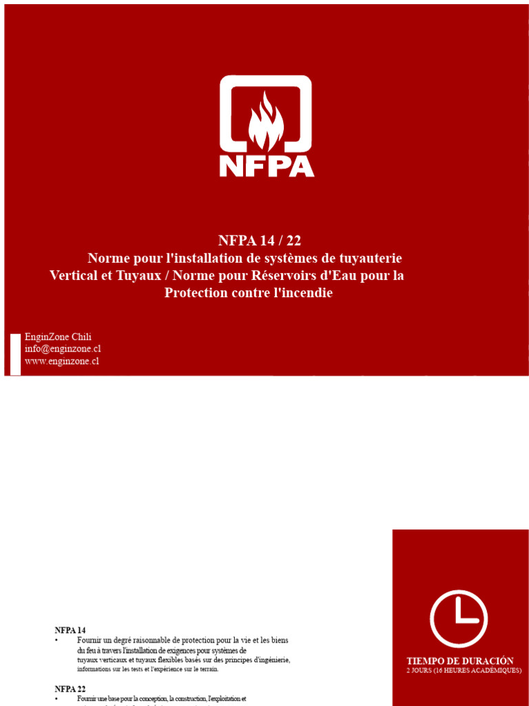 Normes NFPA 14 et 22 pour systèmes d'eau incendie | PDF | Tuyau