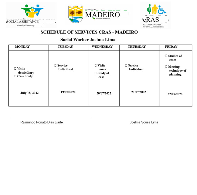CRAS ATTENDANCE SCHEDULE | PDF