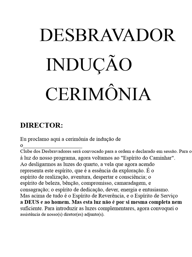 Roteiro da Cerimônia de Indução do Pathfinder-1 | PDF | Deus | Liderança