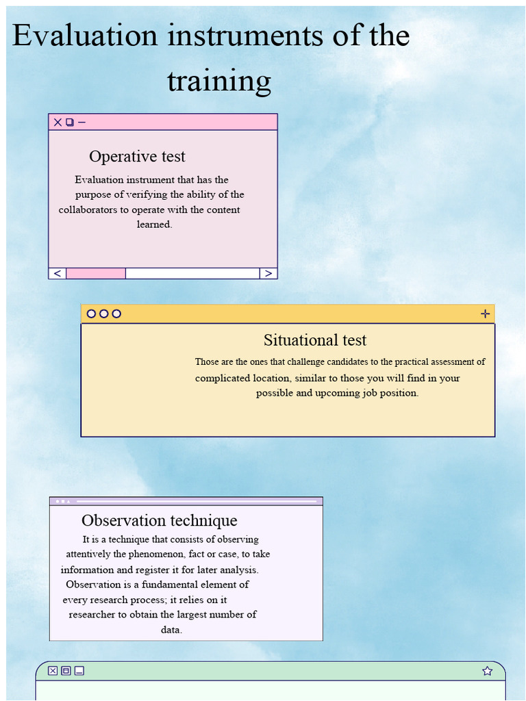 Training Evaluation Instruments Overview | PDF