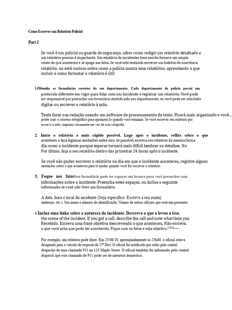 Guia Prático para Relatório Policial | PDF | Narrativa | Sentimento