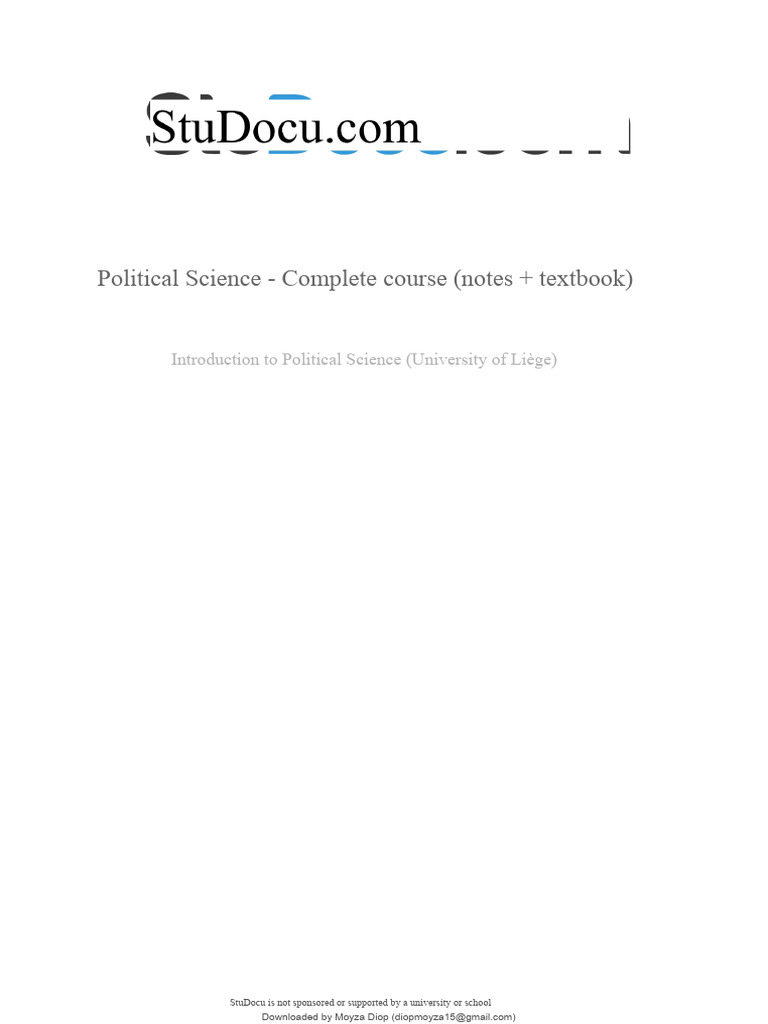 Political Science Complete Course Notes Manual | PDF | Policy ...