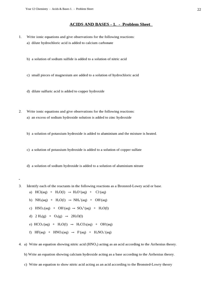 12 Acids and Bases Probs 1 | PDF | Acid | Hydroxide
