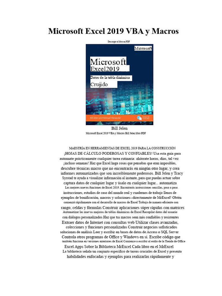 microsoft-excel-2019-vba-y-macros.pdf | PDF | Microsoft Excel | Macro ...