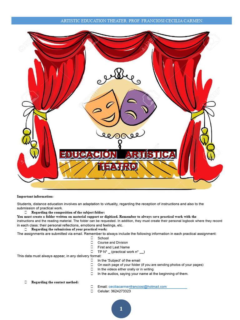 Artistic Education Theater. TP History of Theater - Assignment | PDF ...
