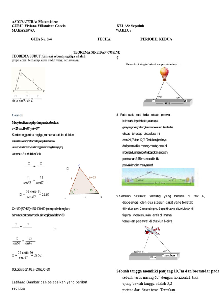 Teorema Sine dan Cosine dalam Segitiga | PDF