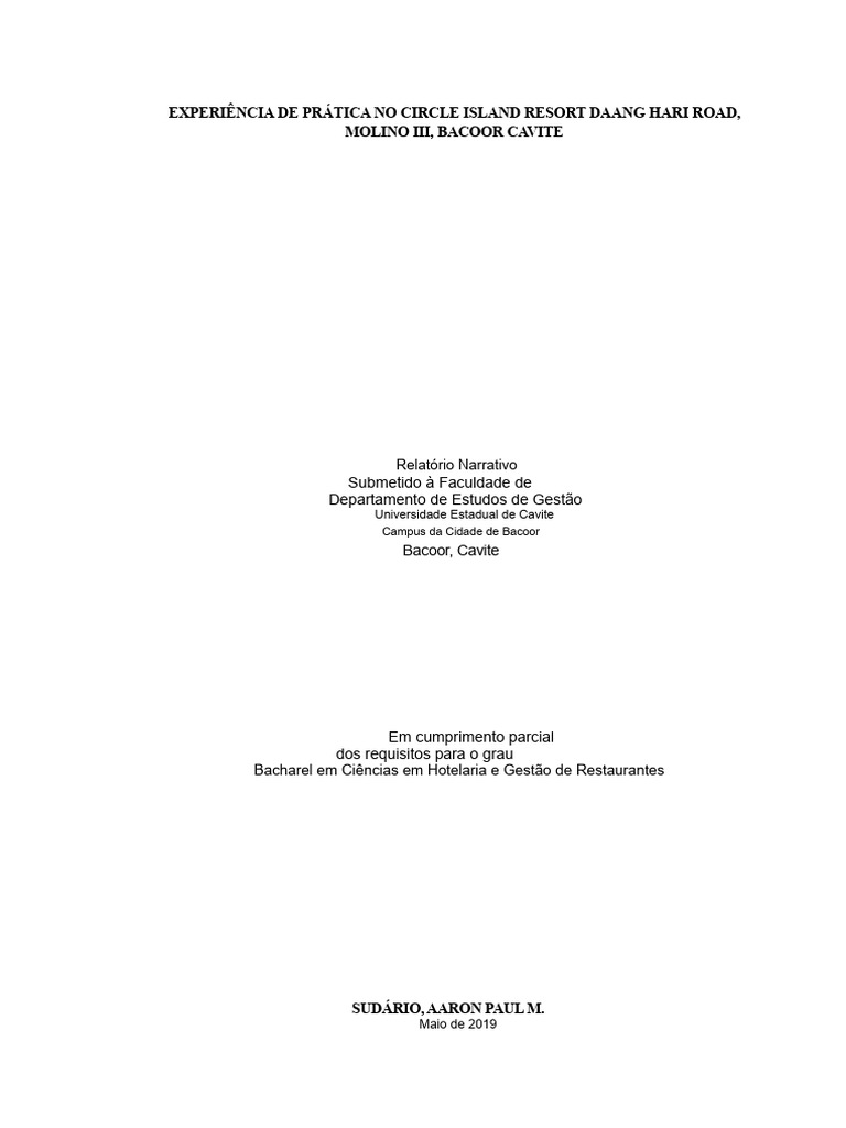 PRACTICUM-EXPERIÊNCIA-cir-não-feito | PDF | Hotel | Ar condicionado