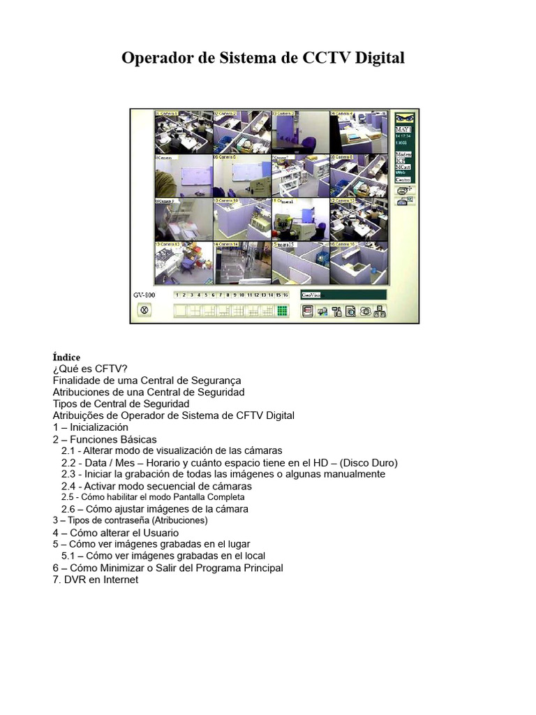 Guía del Operador de CCTV Digital | PDF | Botón (Computación ...