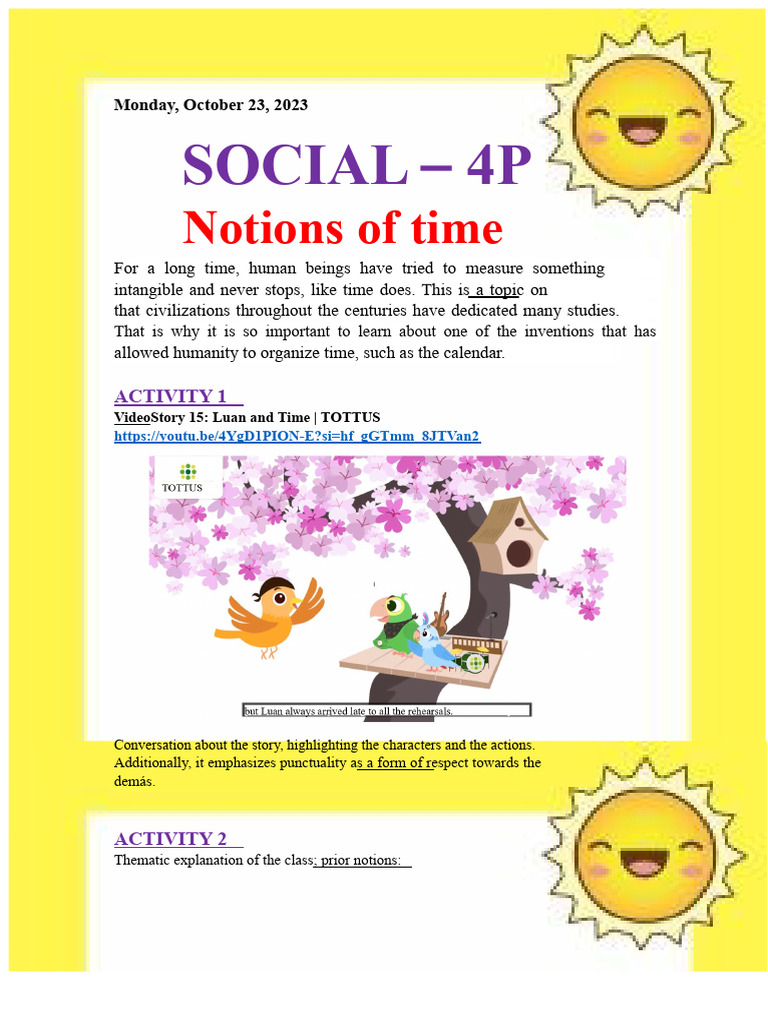 Social #7 P4 The calendar (days - months - year) | PDF | Rotation | Earth