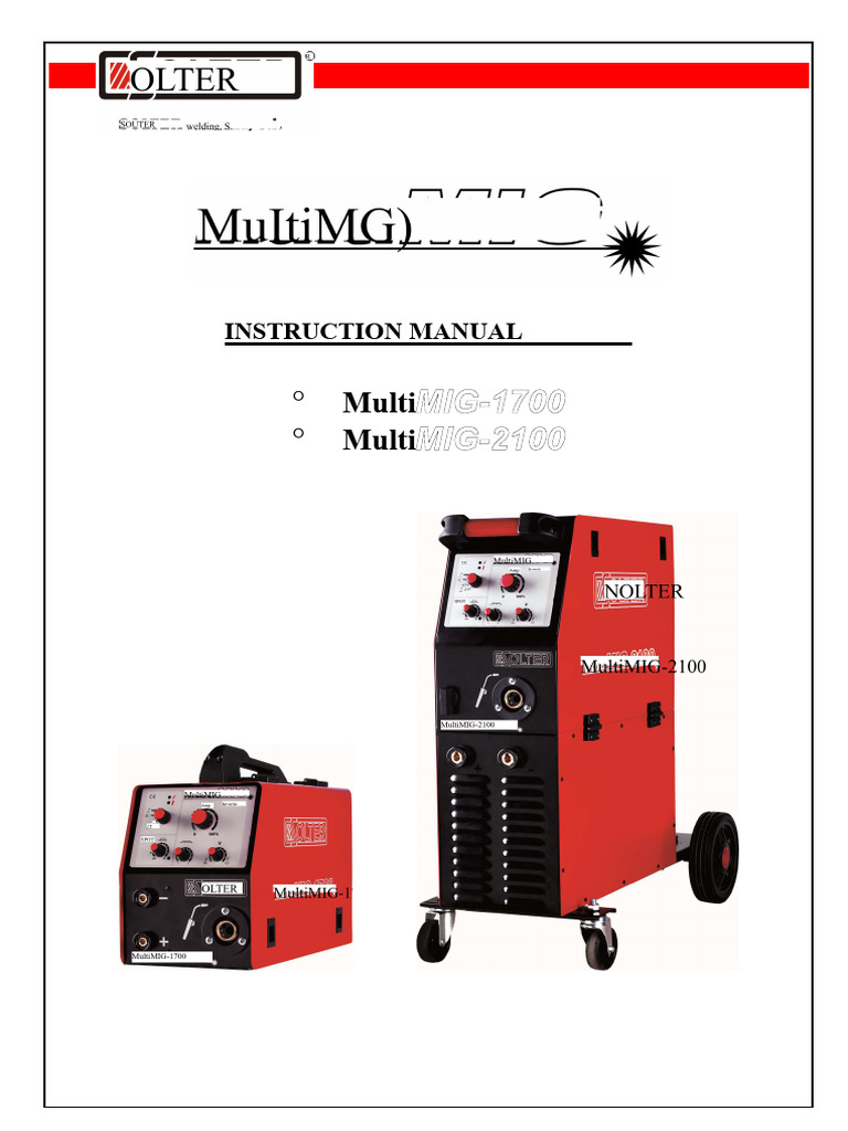 Welding Equipment Instruction Manual | PDF | Welding | Construction