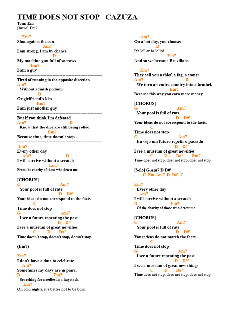 TIME DOESN'T STOP - CAZUZA | PDF