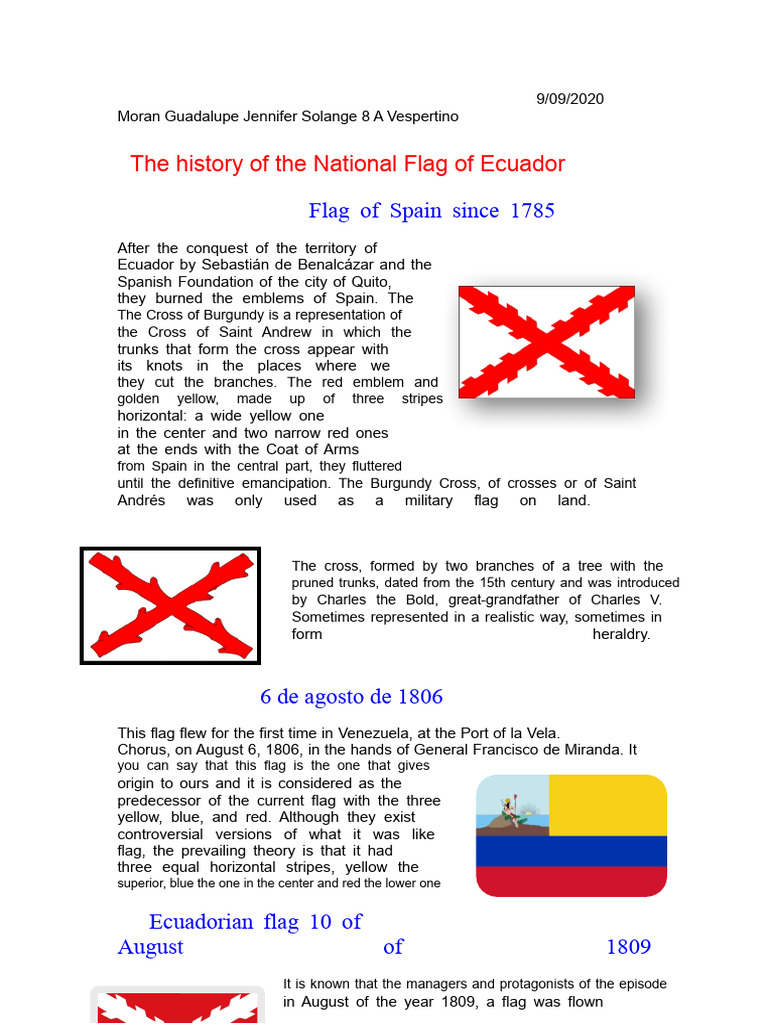 The history of the National Flag of Ecuador | PDF | Ecuador | Heraldry