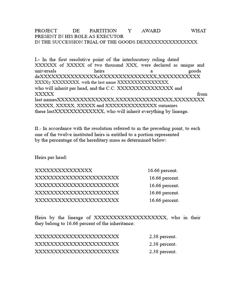 PARTITION AND ALLOCATION PROJECT PRESENTED BY | PDF | Inheritance ...