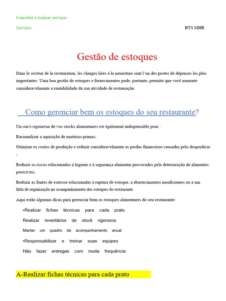 Gestão de estoques | PDF