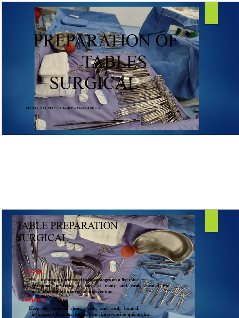 Surgical Table Preparation Guide | PDF