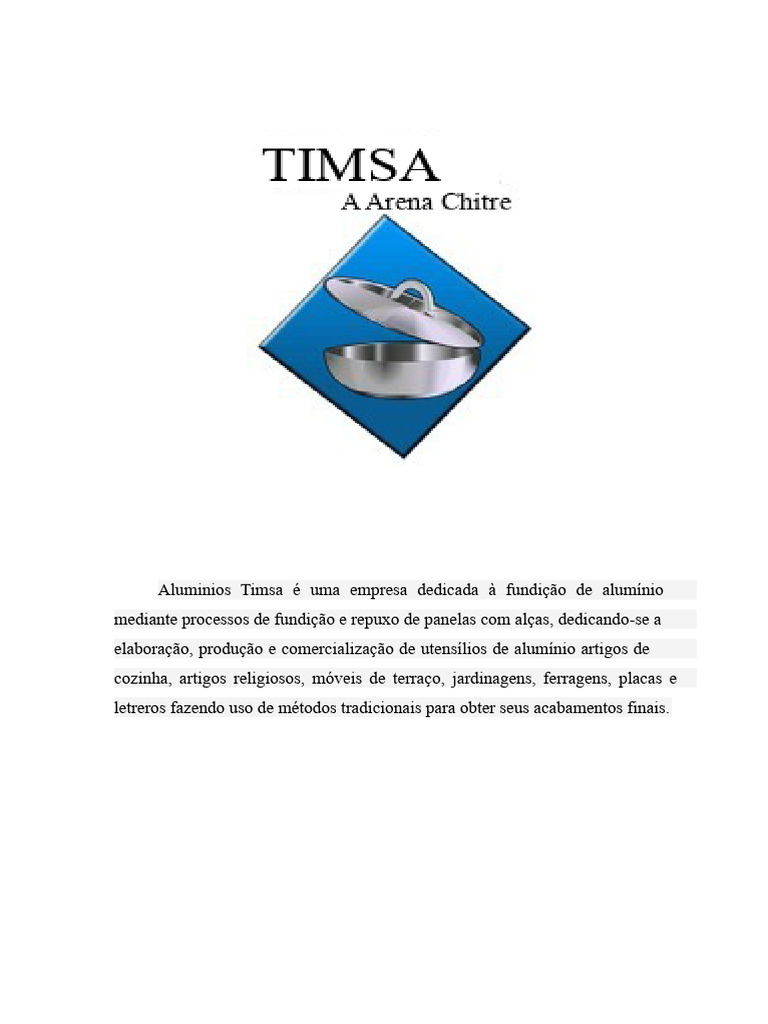 Fundição Artesanal de Alumínio Timsa | PDF | Alumínio