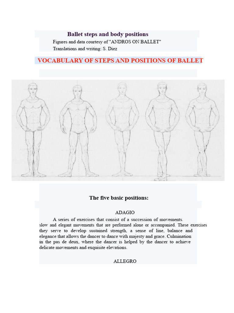 Ballet Steps and Positions Explained | PDF | Musculoskeletal System ...