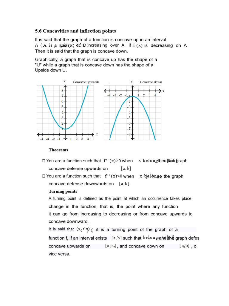 Concavity and Inflection Points Explained | PDF | Function (Mathematics ...