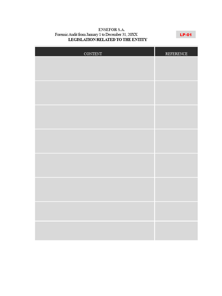 02_WORKPAPER_FORMATS_FORENSIC_AUDIT_II-2022 | PDF | Audit | Financial Audit