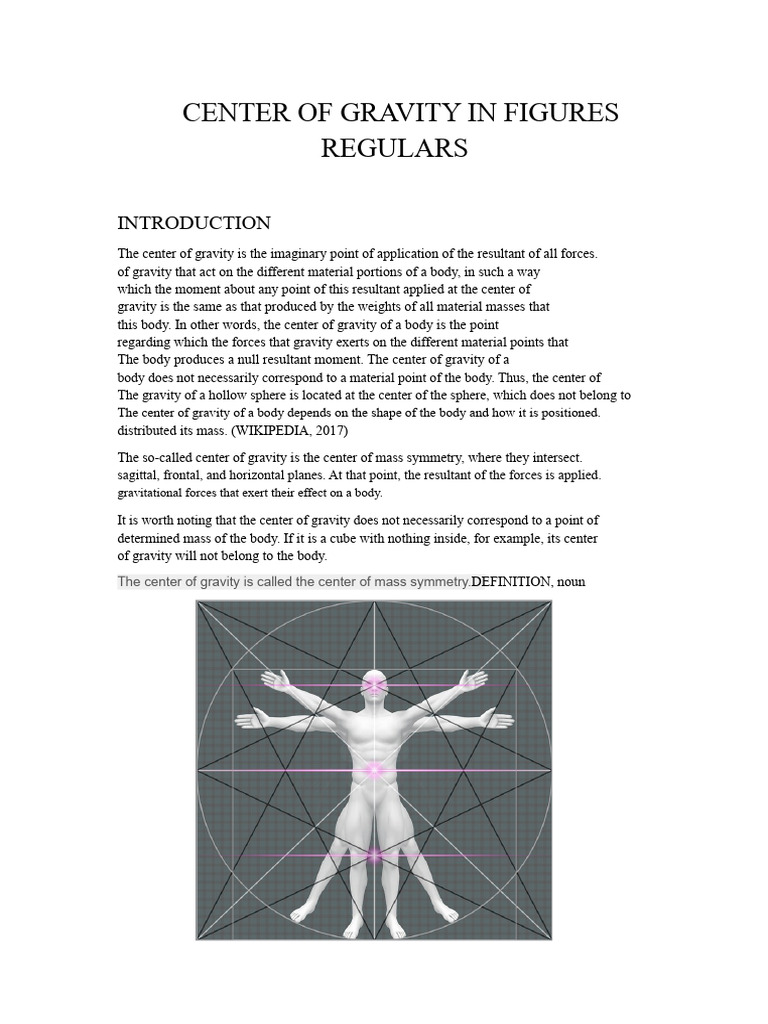 Center of Gravity in Regular Figures | PDF | Force | Center Of Mass