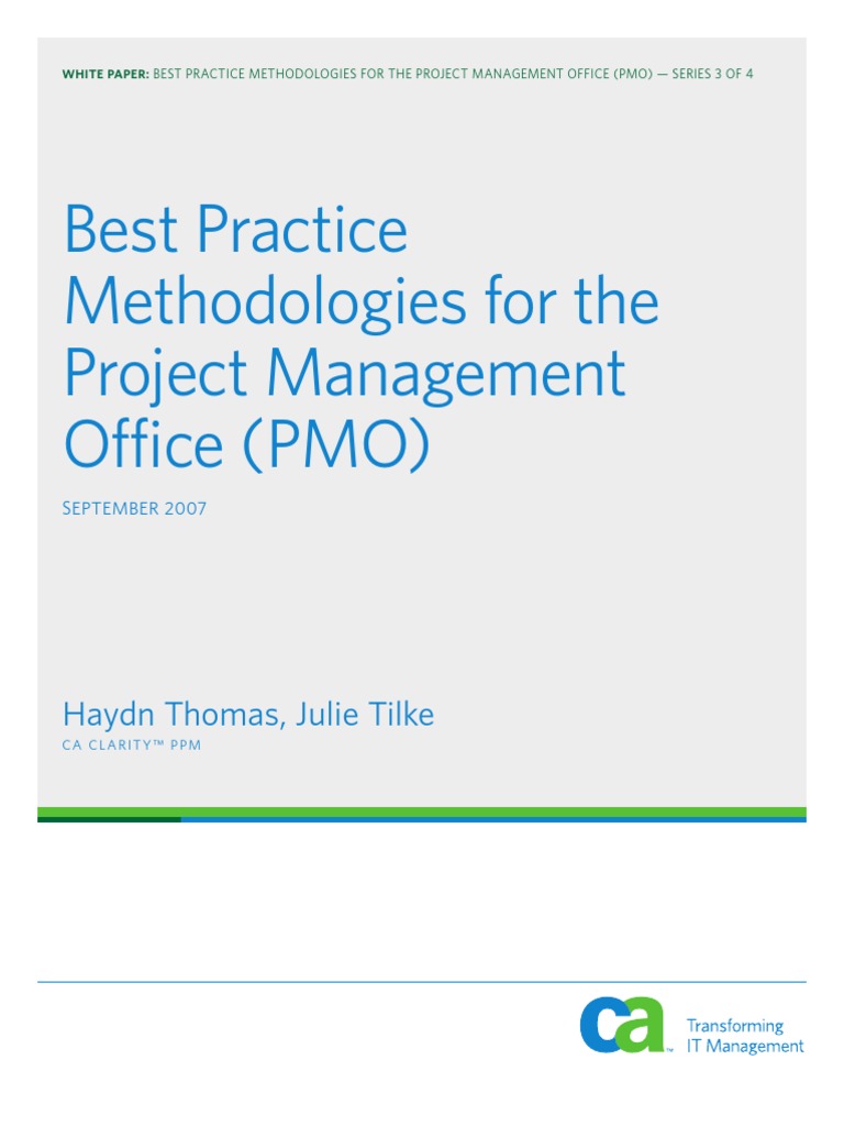 Best Practices Methodologies For The Project Management Office (PMO ...