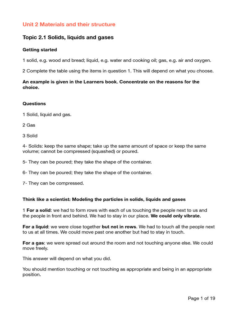 Unit 2 Answers.final | PDF | Evaporation | Water
