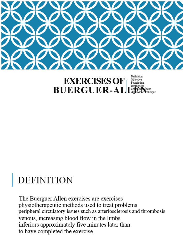 Buerguer-Allen Exercises | PDF