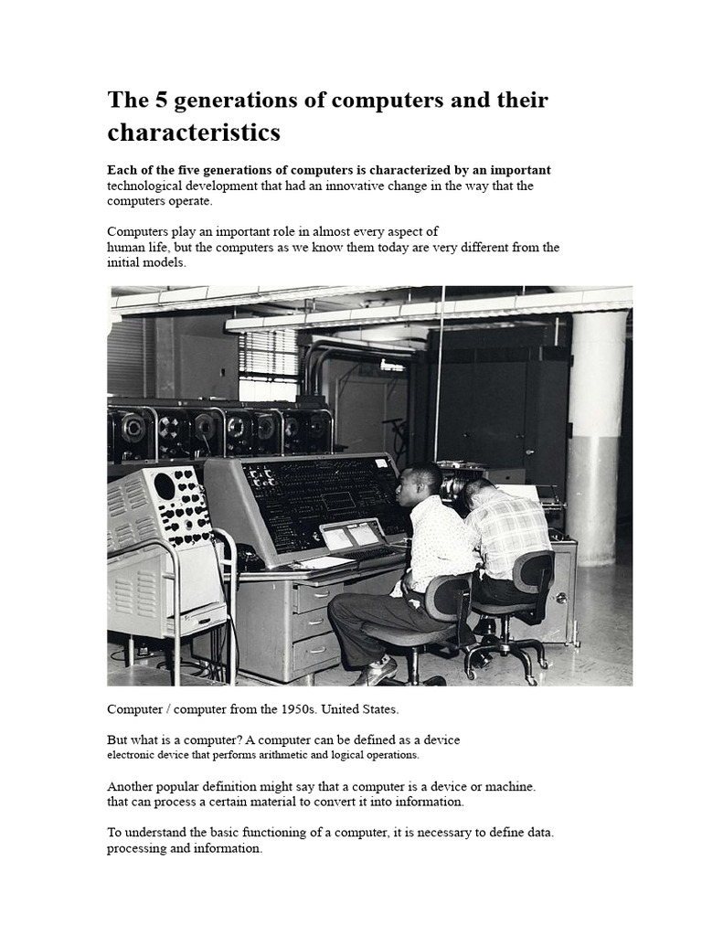 Five Generations of Computers Explained | PDF | Operating System ...